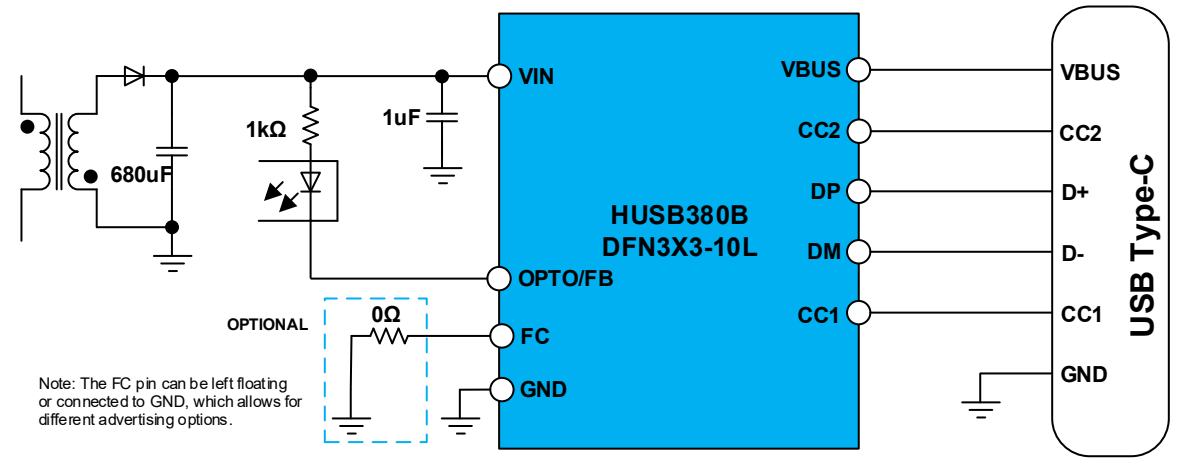 Hynetek-HUSB380B——USB Type-C and PD Controller with Integrated Power Switch